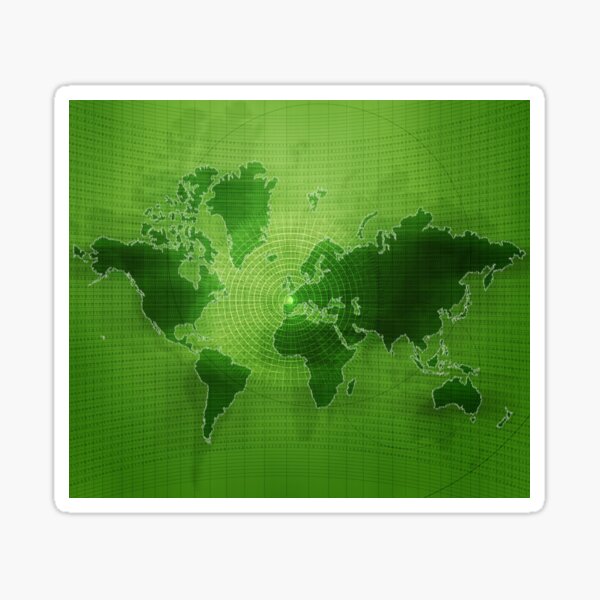 "Binary Code World Map - The Matrix Neon Geometric Abstract Global Map ...
