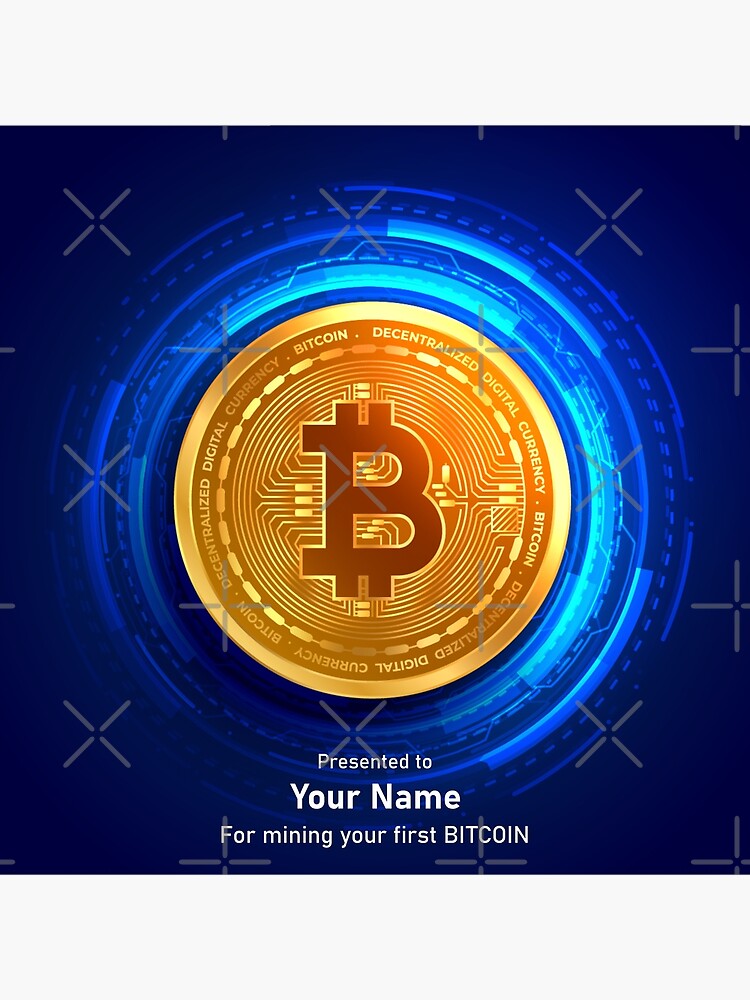 "**Message me first** Custom BITCOIN award, your first mining digital ...