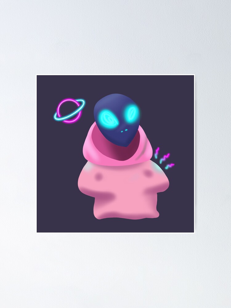 "Outta Space - Neon Alien" Poster for Sale by CaroArtStudio | Redbubble