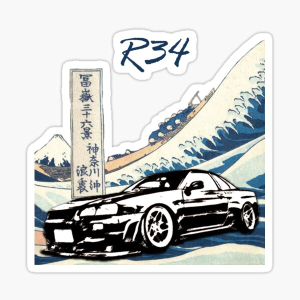 "JDM Nissan Skyline GTR R34" Sticker for Sale by AREALTOPG | Redbubble