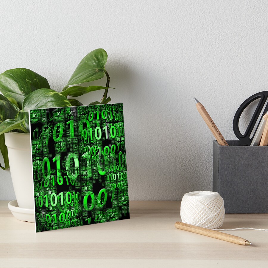 Binary Coding Neon Geometric Abstract Bullets The Matrix Bullet In Binary Code Art Board 4725