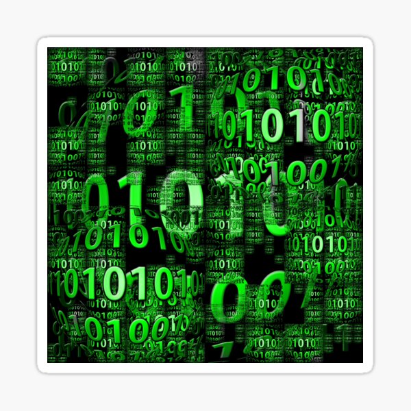 Binary Coding Neon Geometric Abstract Bullets The Matrix Bullet In Binary Code Sticker For