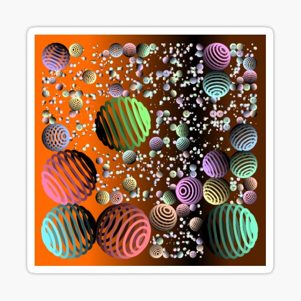 "Flying balls / balls in space in 3D optics II" Sticker for Sale by ...