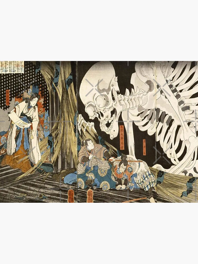 "Skeleton Ghost Ukiyo-e Woodblock" Sticker for Sale by Sunset-Sunset ...