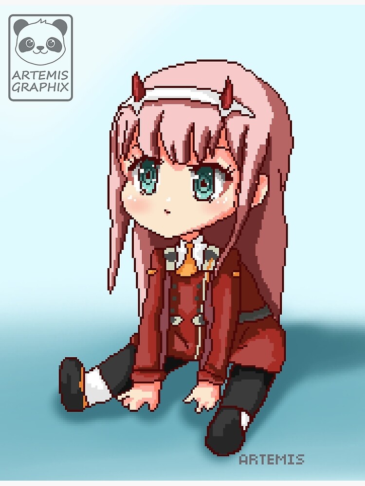 "Zero two cute chibi baby pixel art anime" Poster for Sale by ...