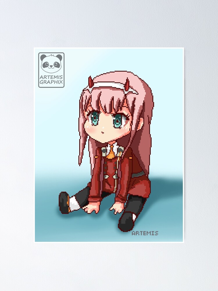 "Zero two cute chibi baby pixel art anime" Poster for Sale by ...