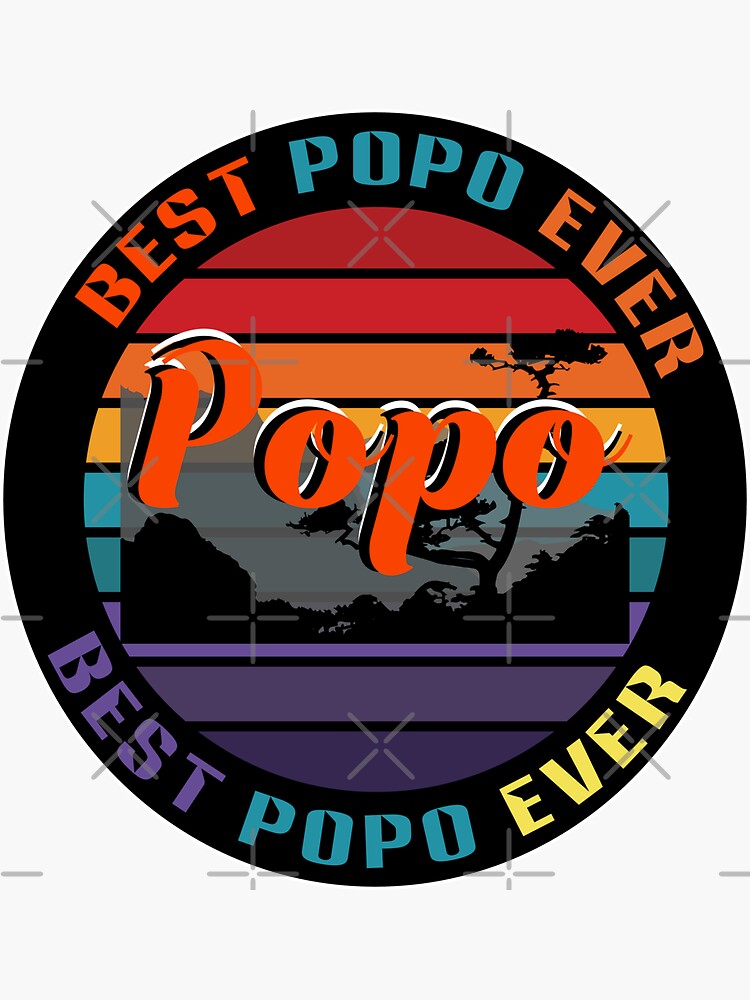 "Best Popo Ever / Retro/World Best Popo" Sticker for Sale by alayal57 ...