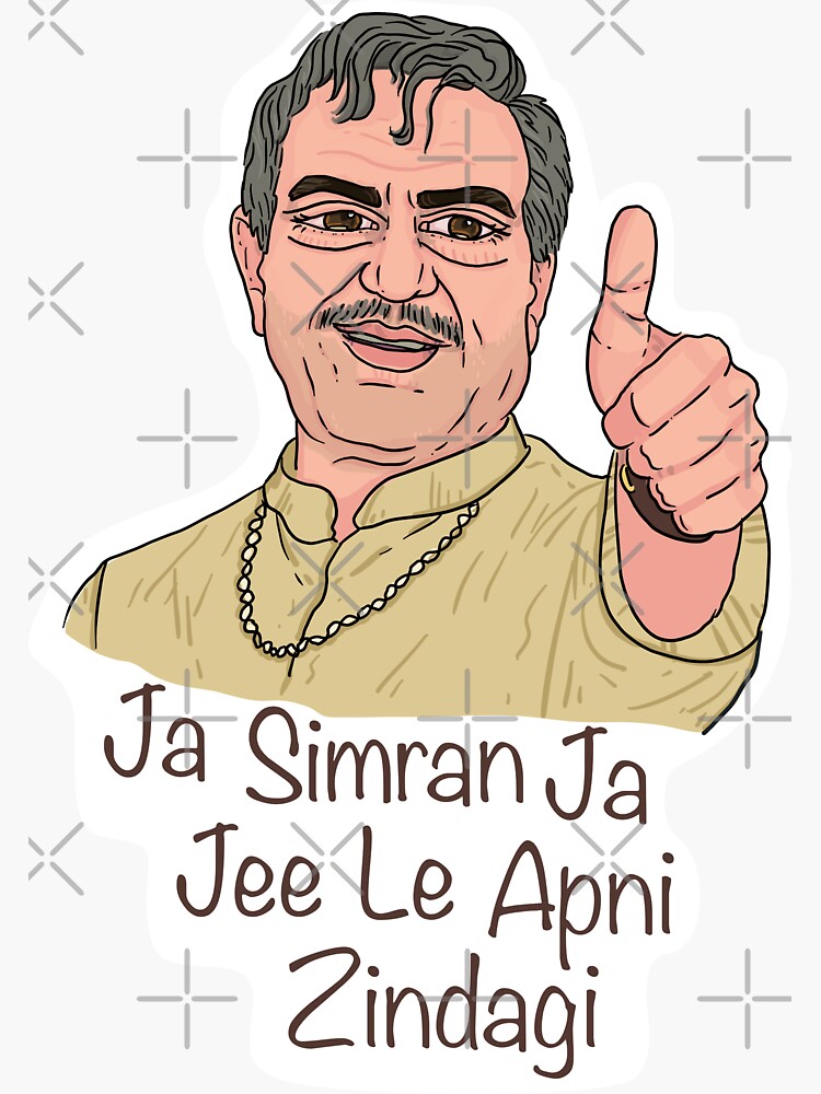 "Ja Simran Ja, Jee Le Apni Jindegi" Sticker for Sale by Insipred ...