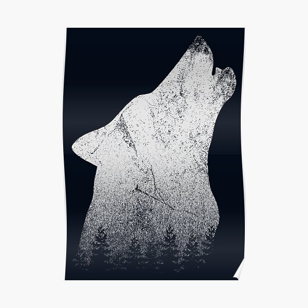 "Howling Wolf" Poster for Sale by SkyAfterDusk | Redbubble
