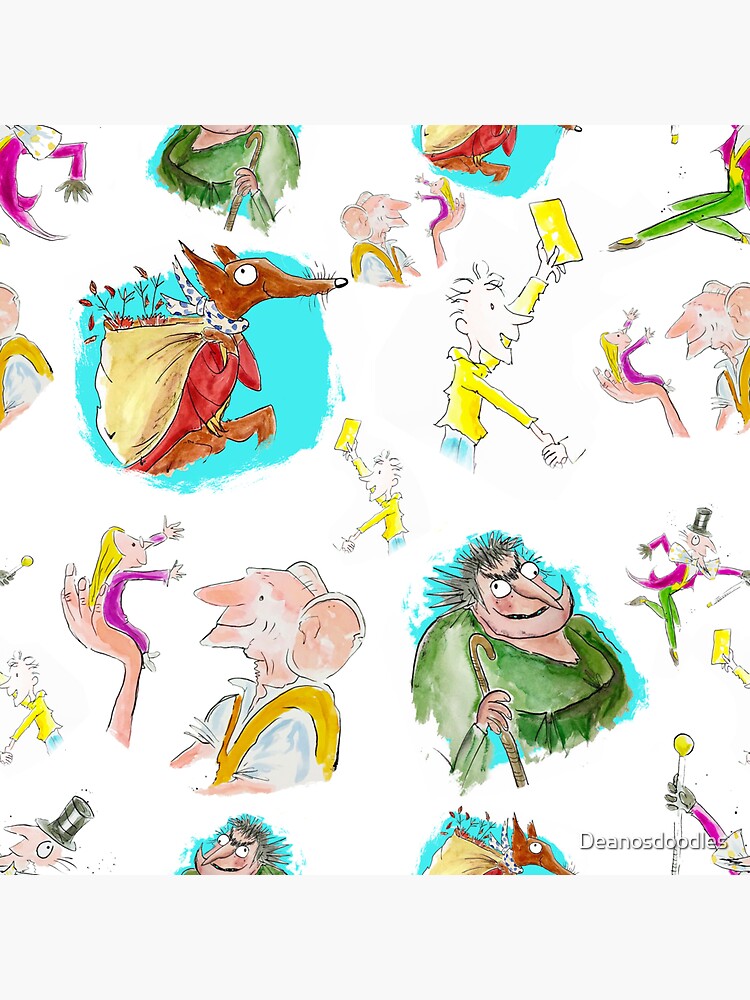 "Roald Dahl Character patterns" Sticker for Sale by Deanosdoodles ...