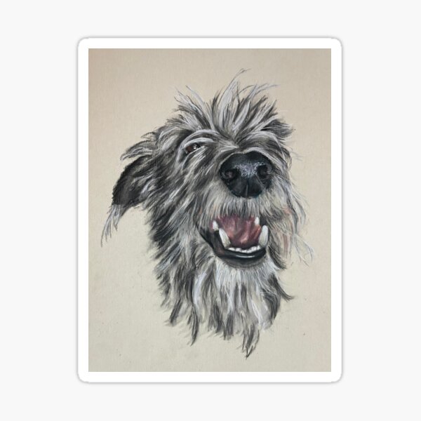 "Scruffy Lurcher " Sticker for Sale by Merlinsmates | Redbubble