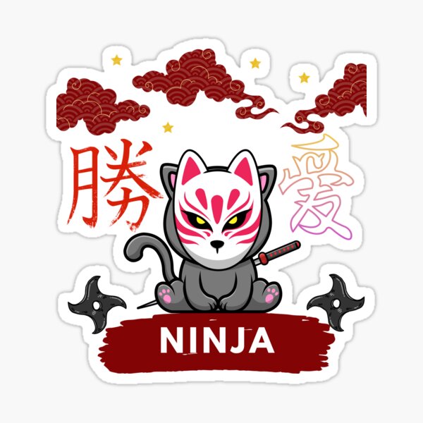 "Ninja Cat" Sticker for Sale by PawsAndFriends | Redbubble