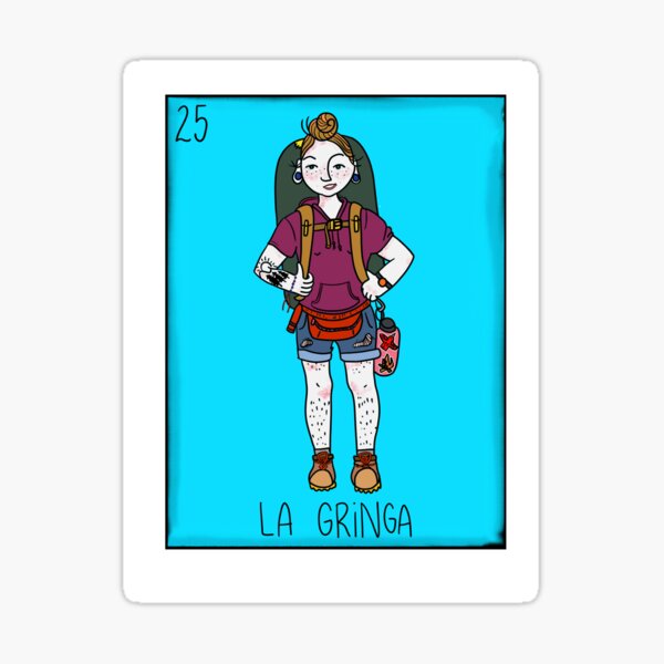 "La Gringa Lotería card " Sticker for Sale by lmhbooks | Redbubble