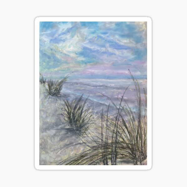 "Pastel beach scene " Sticker for Sale by Merlinsmates | Redbubble