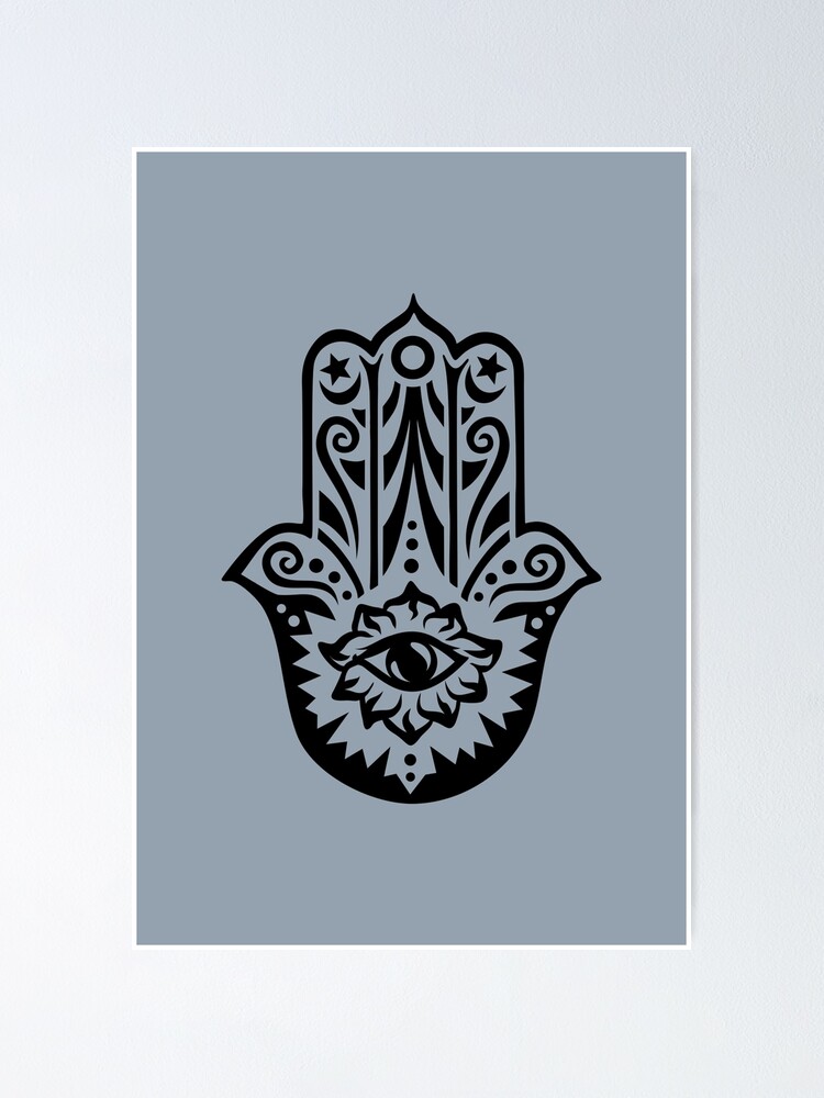 Póster «Mano Hamsa, símbolo de protección, ojo que todo lo ve» de nitty ...