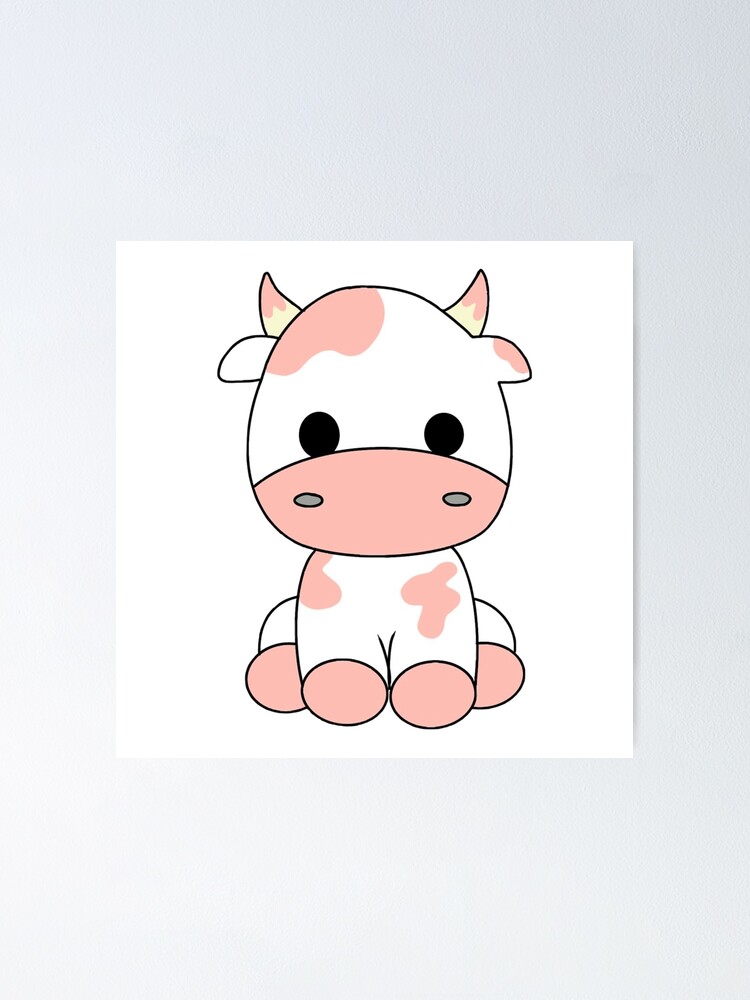 "cute pink cow" Poster for Sale by yeehawboyy | Redbubble