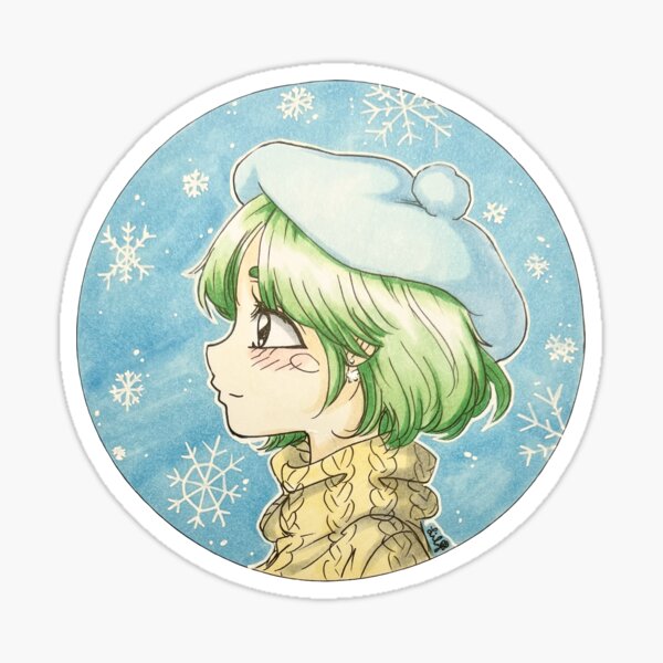 "Snowy Weather Girl" Sticker for Sale by AtelierSugarKat | Redbubble