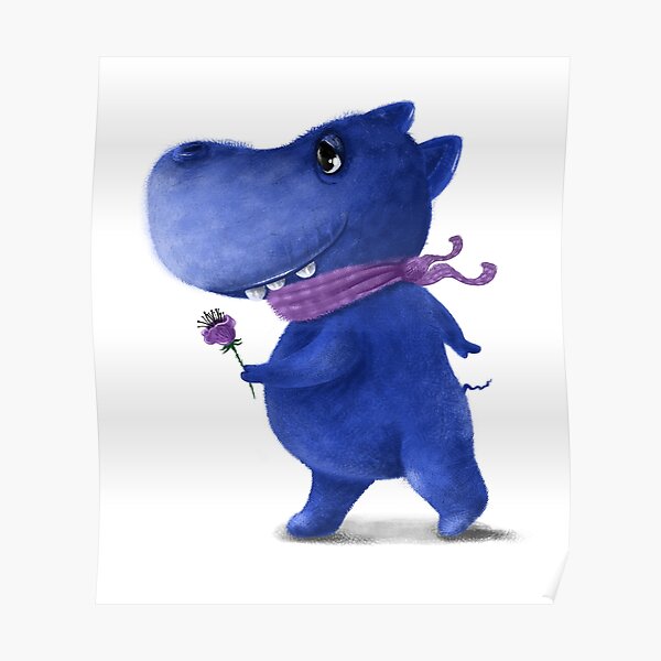 "Mr Hippo" Poster for Sale by Fundartcreative | Redbubble