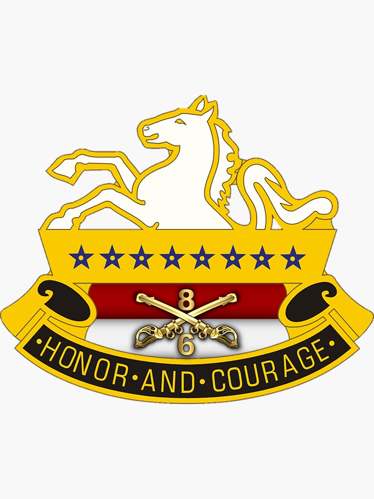 "6-8 CAV Crest" Sticker for Sale by DualPrimedInk | Redbubble
