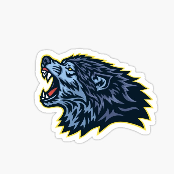 "Zidika wolf growls at the moon" Sticker for Sale by klimov0101 | Redbubble