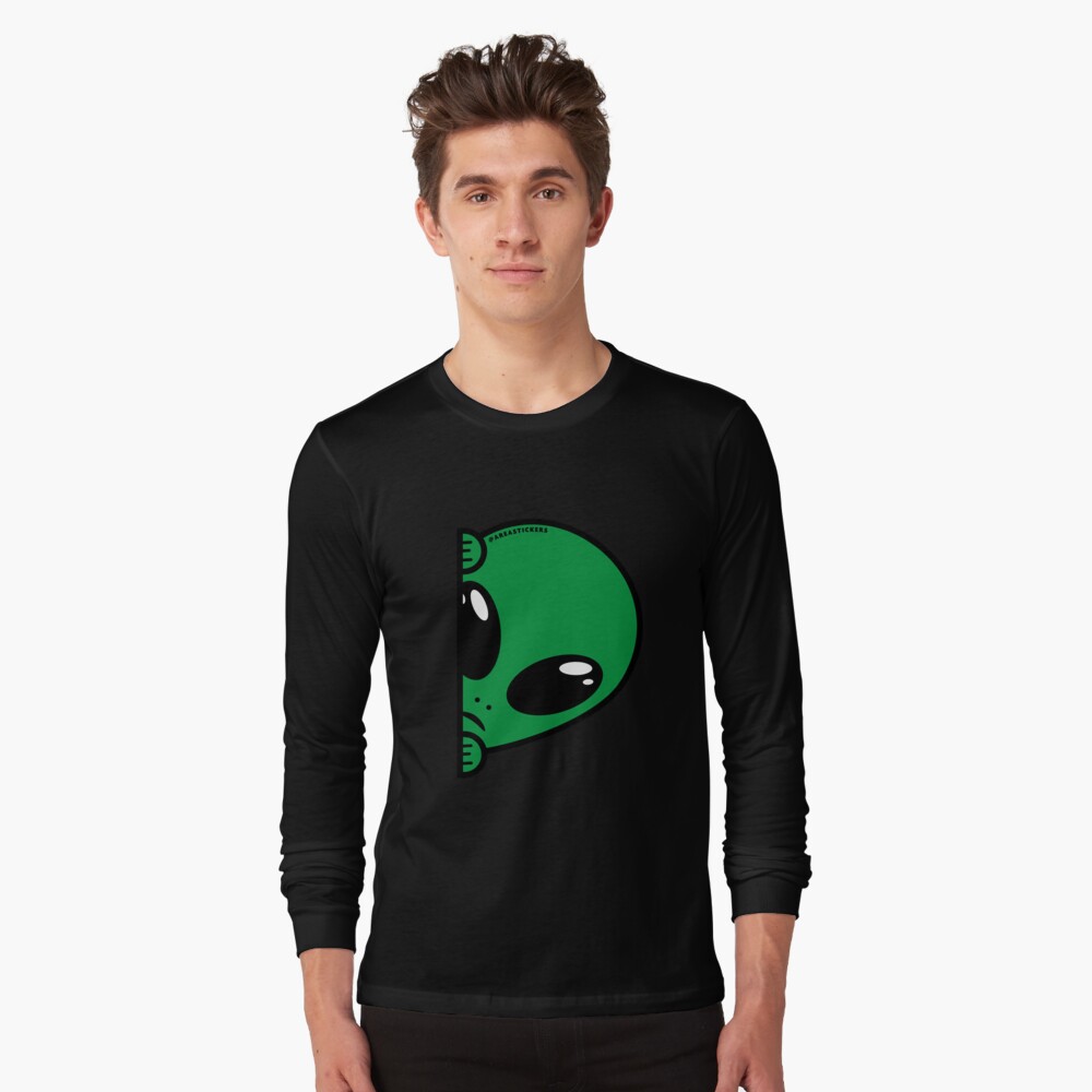 "Alien Life - Aliens Green peeking out" Sticker by AreaStickers | Redbubble
