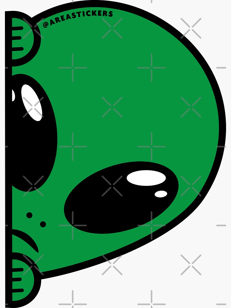"Alien Life - Aliens Green peeking out" Sticker by AreaStickers | Redbubble