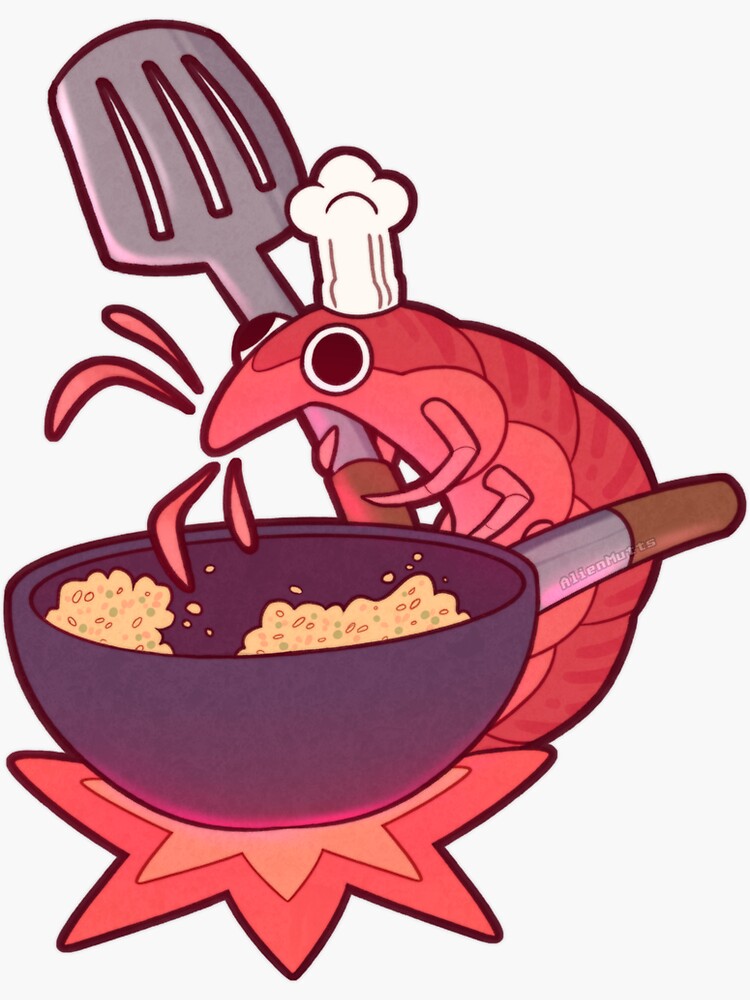 "Shrimp Fried Rice" Sticker for Sale by Fox Vincent | Redbubble