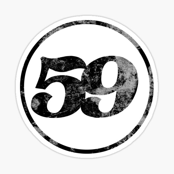 "Vintage Classic Circle Retro 59 Car Decal Racing Number" Sticker for ...