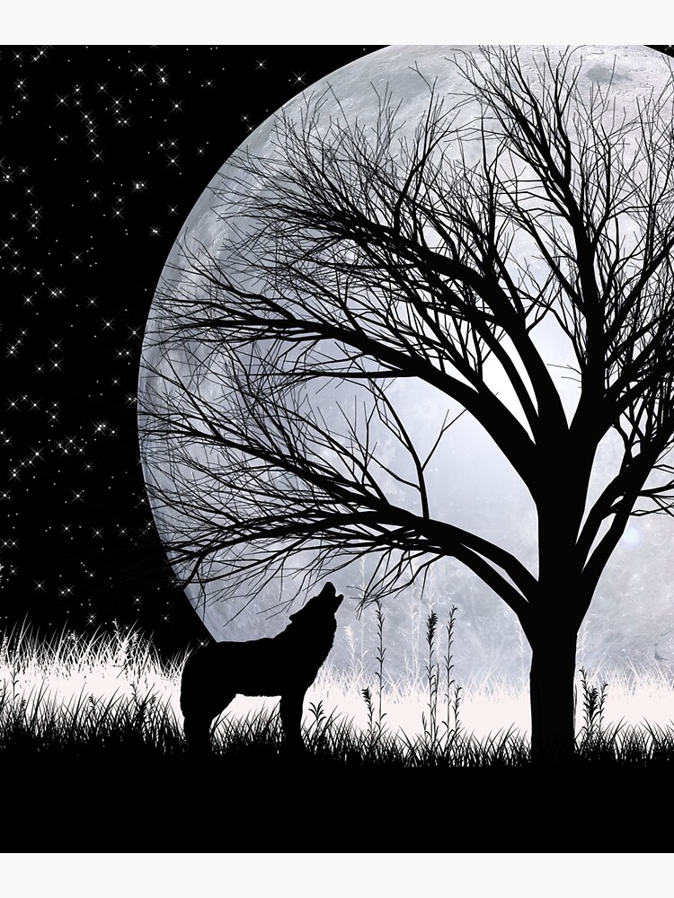 "Howling Wolf" Sticker for Sale by 37jlee | Redbubble