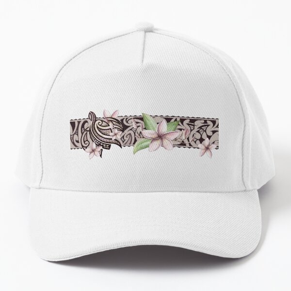 "Hawaiian Tapa Border: Plumeria and Honu" Cap for Sale by JMarielle ...