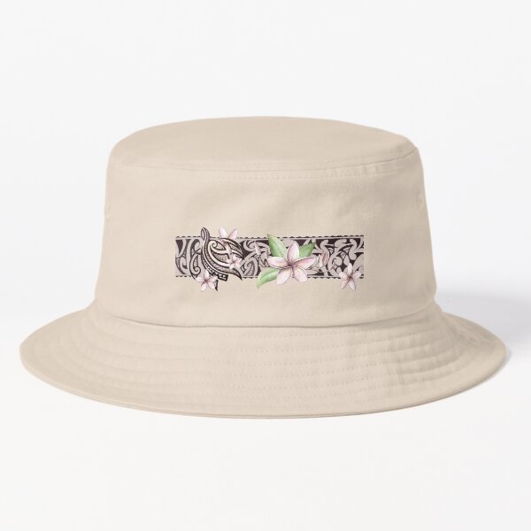 "Hawaiian Tapa Border: Plumeria and Honu" Bucket Hat for Sale by ...