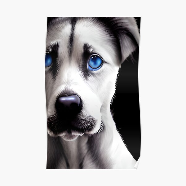 "Beautiful blue eyes dog." Poster for Sale by Art-Vibrations | Redbubble