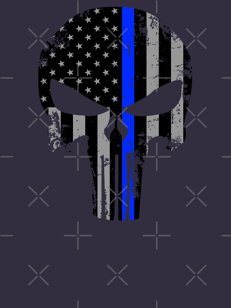 "Thin Blue Line Skull" Essential T-Shirt for Sale by AJ Liber | Redbubble