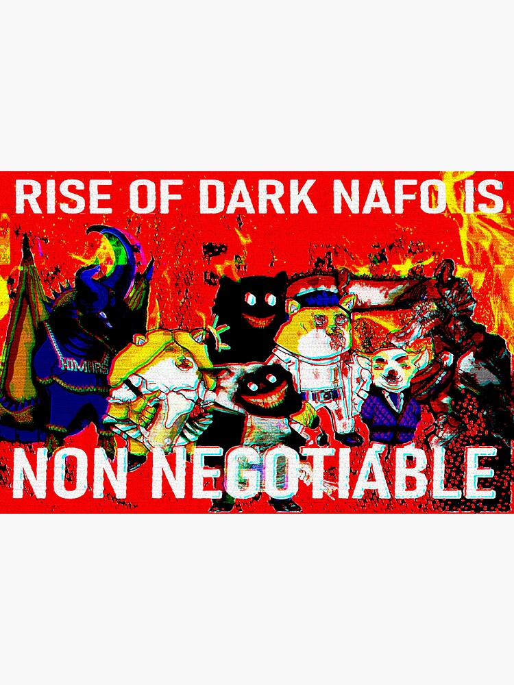 "Rise of dark NAFO" Sticker for Sale by cursed-dog | Redbubble