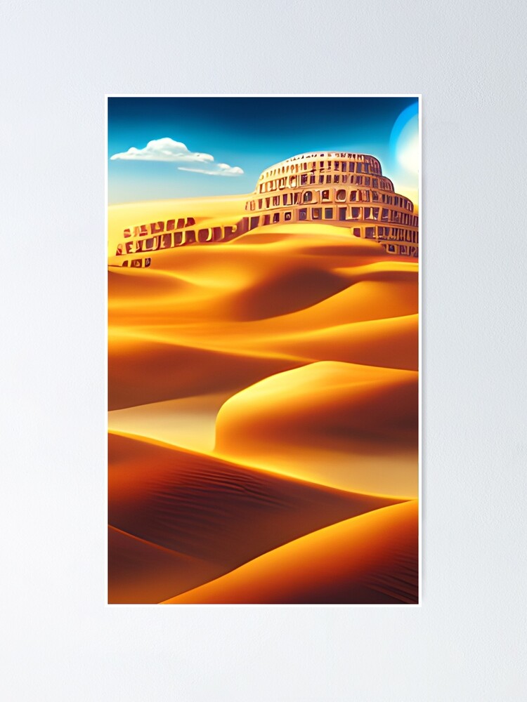 "Epic coliseum on dunes landscape." Poster for Sale by Art-Vibrations ...