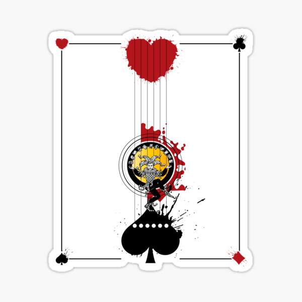 "Guitar Joker Card" Sticker for Sale by Artpeggio | Redbubble