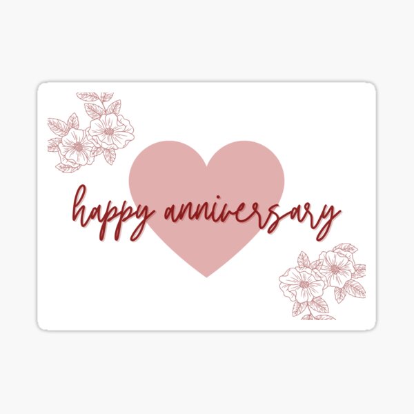 "modern romantic anniversary card" Sticker for Sale by meganaharper ...