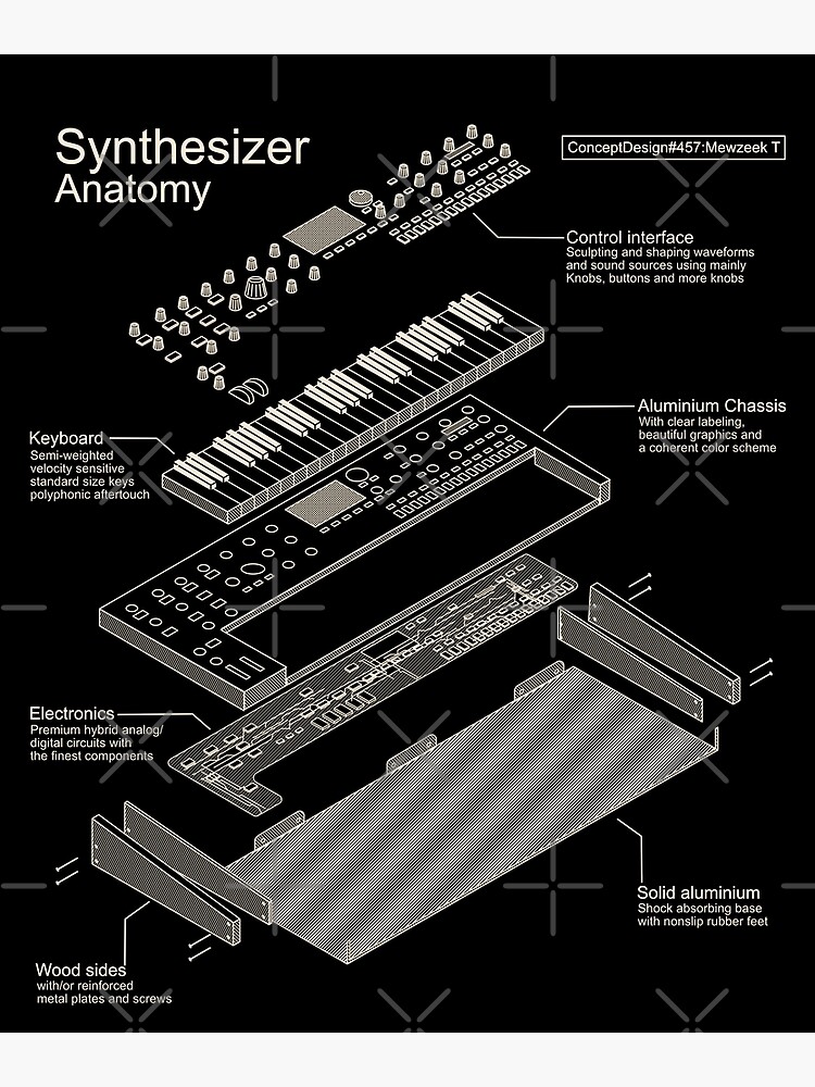 Póster «Anatomía del sintetizador de un sintetizador para músico ...