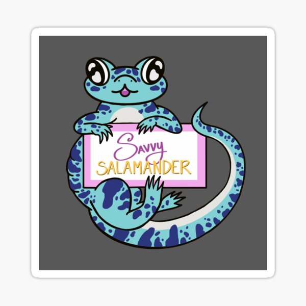 "SavvySalamander Grey Logo" Sticker for Sale by SavvySalamander | Redbubble