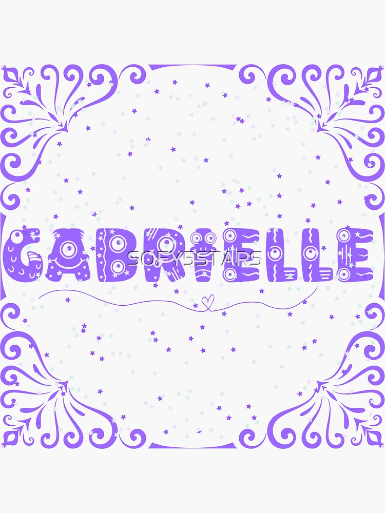 "gabrielle stickers , gabrielle name" Sticker for Sale by SOFY5STARS ...