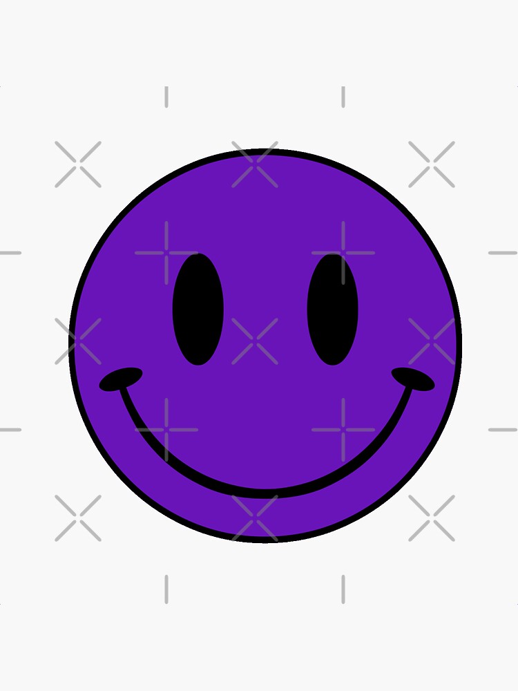 "Purple smiley face" Sticker for Sale by Charislit | Redbubble