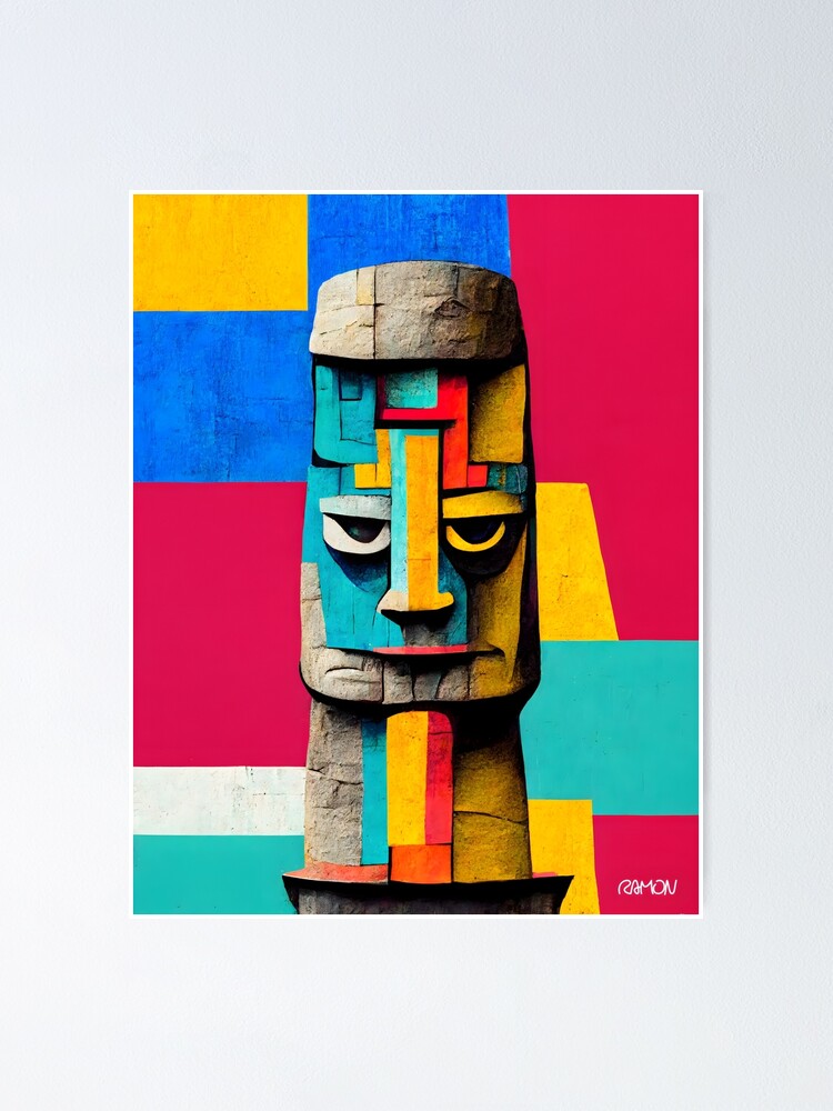 "Abstract Art Moai Statue" Poster for Sale by Ramon-Arts | Redbubble