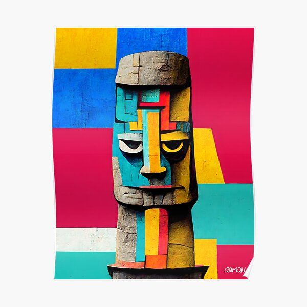 "Abstract Art Moai Statue" Poster for Sale by Ramon-Arts | Redbubble