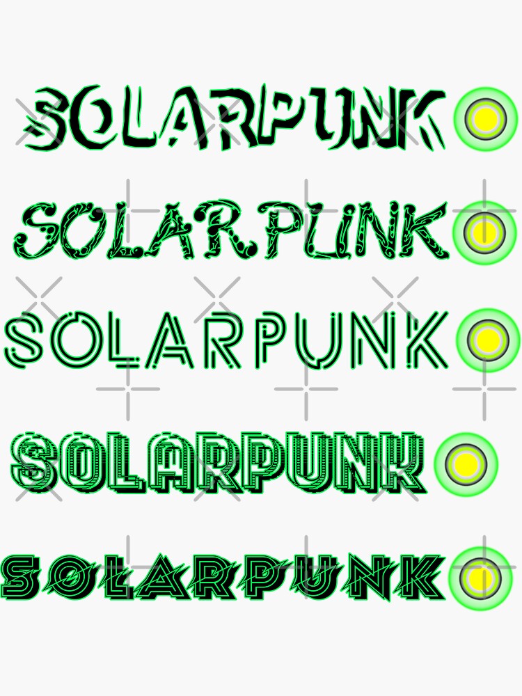 "Solarpunk Typography Set" Sticker for Sale by aelyaen | Redbubble