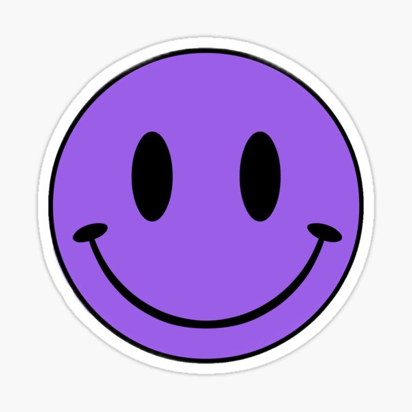 "purple smiley face" Sticker for Sale by Charislit | Redbubble