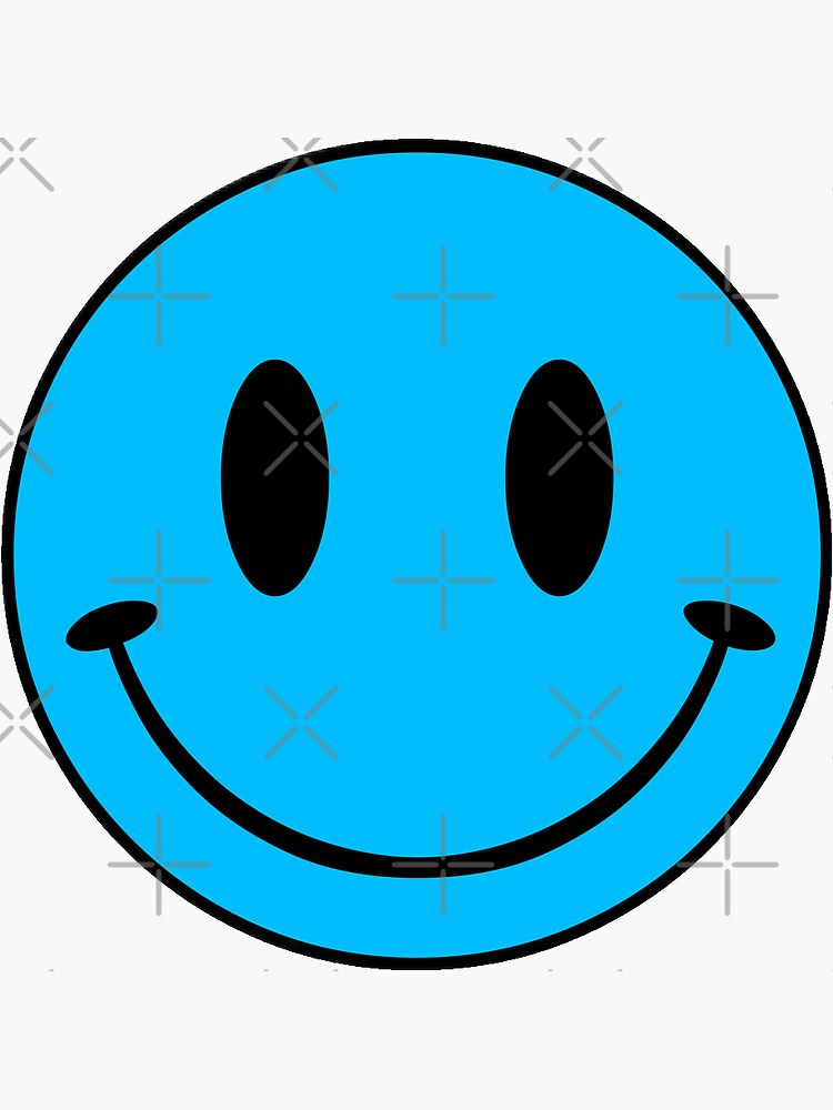 "blue smiley face" Sticker for Sale by Charislit | Redbubble