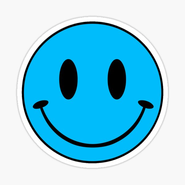 "blue smiley face" Sticker for Sale by Charislit | Redbubble