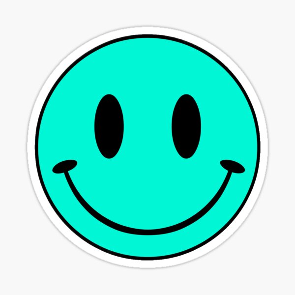 "aqua smiley face" Sticker for Sale by Charislit | Redbubble