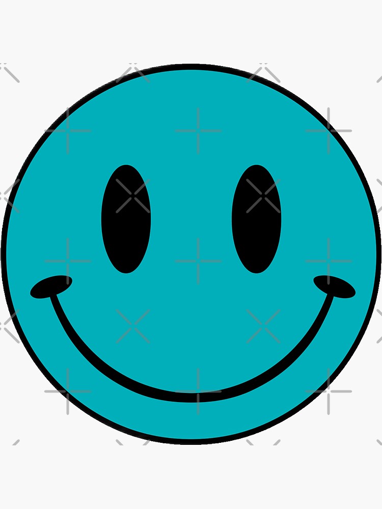 "blue smiley face" Sticker for Sale by Charislit | Redbubble