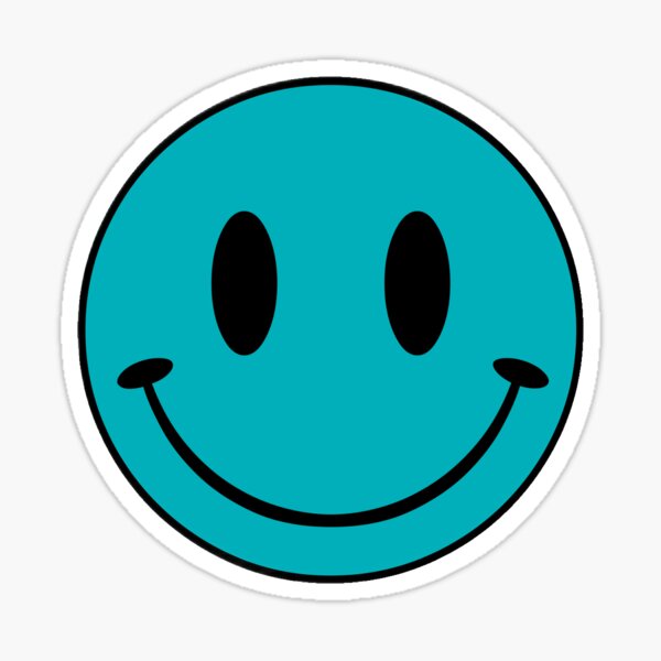 Blue Smiley Face Sticker For Sale By Charislit Redbubble